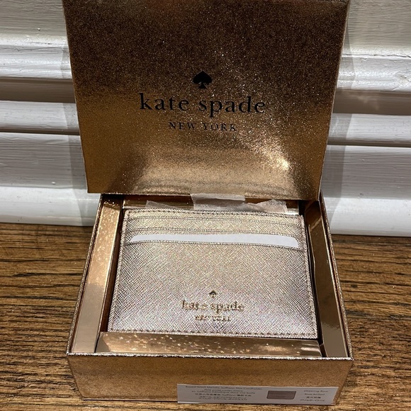 kate spade | Bags | Kate Spade Boxed Small Metallic Saffiano Slim ...